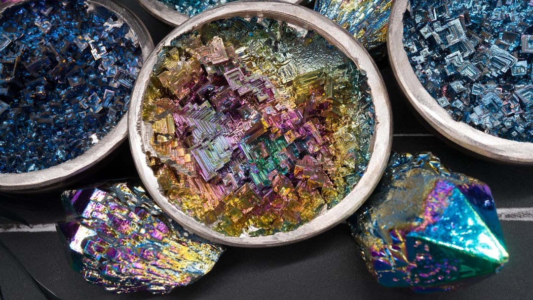 Bismuth Metal Bowl Crystal Healing Decor Spiritual Energy Centerpiece ...