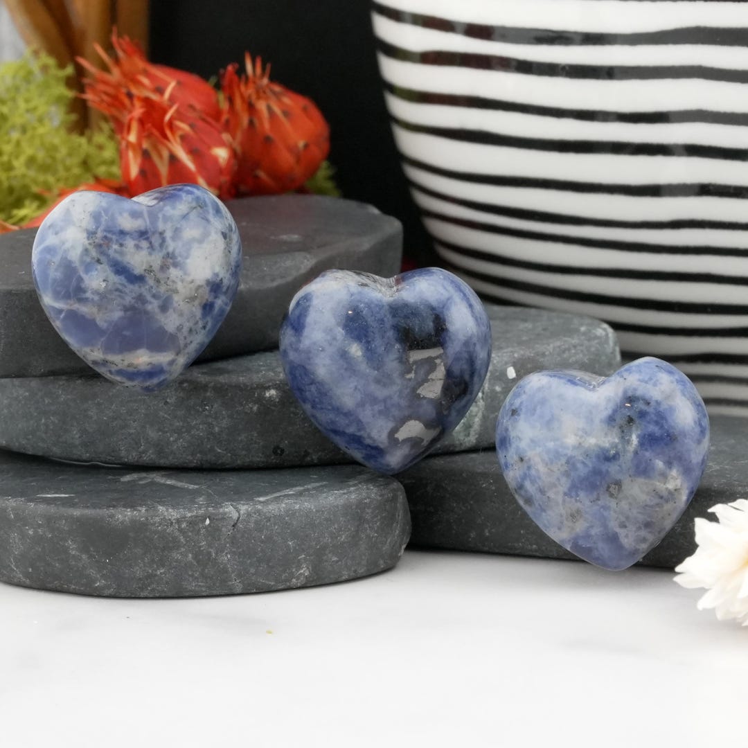 Sodalite Puffy Mini Heart Crystal Gift Spiritual Protection Pocket ...