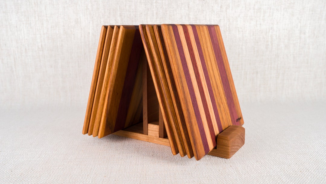 8 Extra Large Coasters 5 Inch Exotic Wood Coasters Big Oversized ...