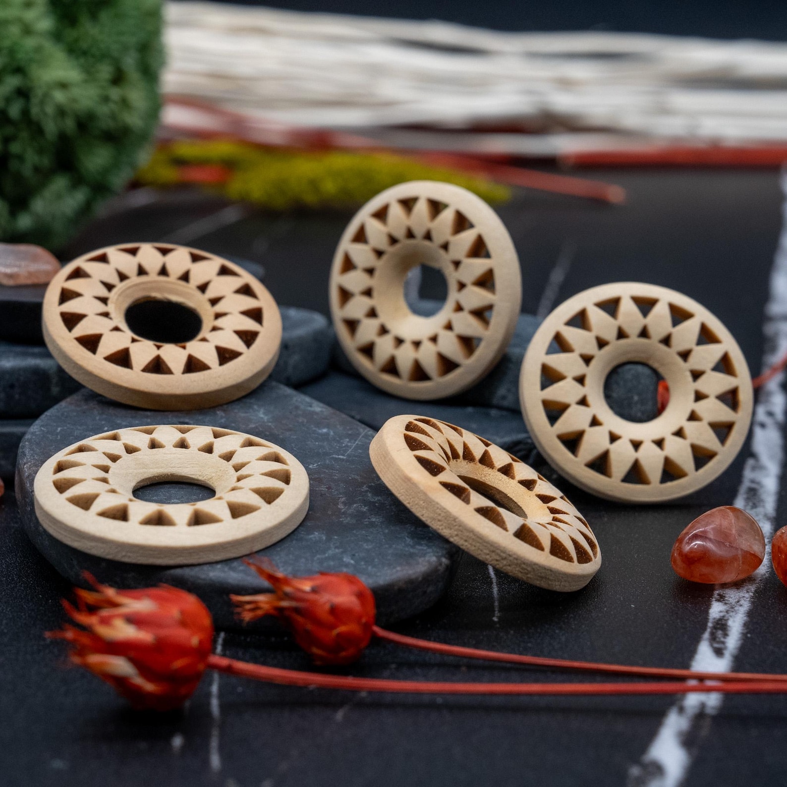 Round Wooden Crystal Sphere Stand Wood Retail Display Base Collectible ...