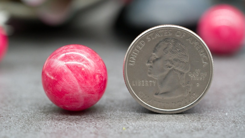 High Quality Deep Pink Rhodonite Crystal Sphere Stone Ball Healing ...