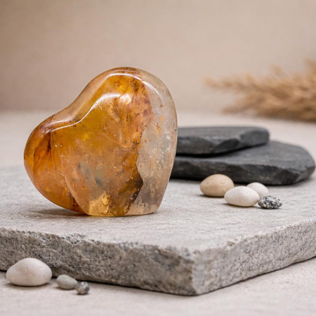 Golden Healer Quartz Crystal Heart Healing Protection Crystal ...