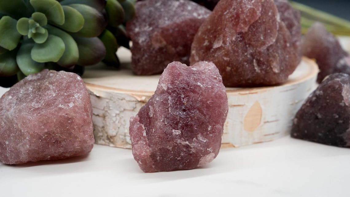 Strawberry Quartz Raw Specimen Crystal Healing Stone Gift Spiritual ...