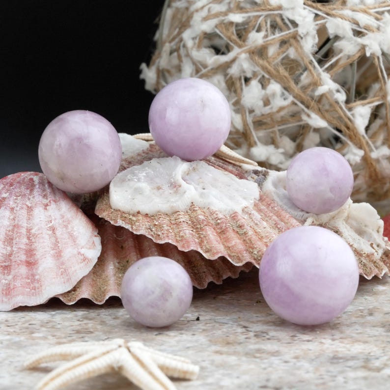 Natural Kunzite Mini Sphere Crystal Decor Gift Spiritual Meditation ...