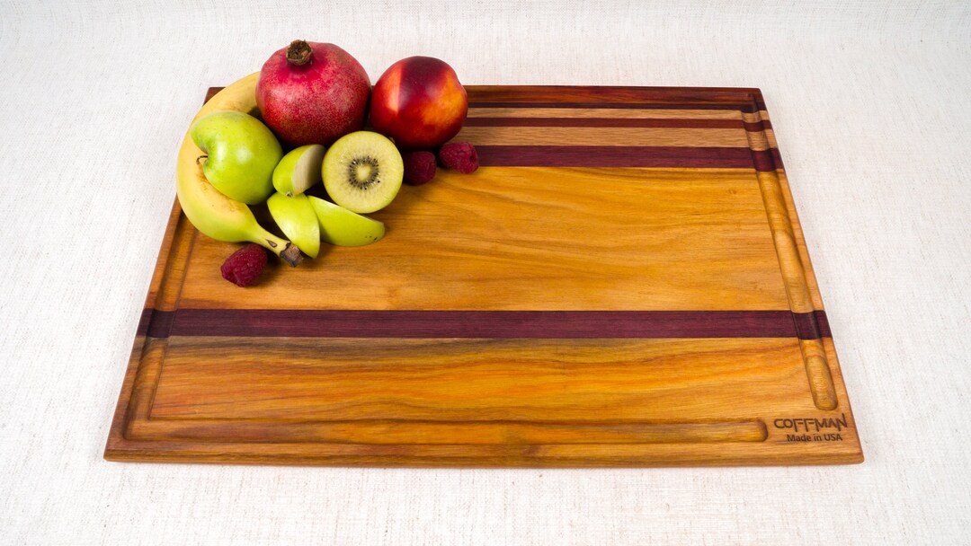 Exotic Wood Cutting Charcuterie Board | Laser Engraved Colorful Wooden ...