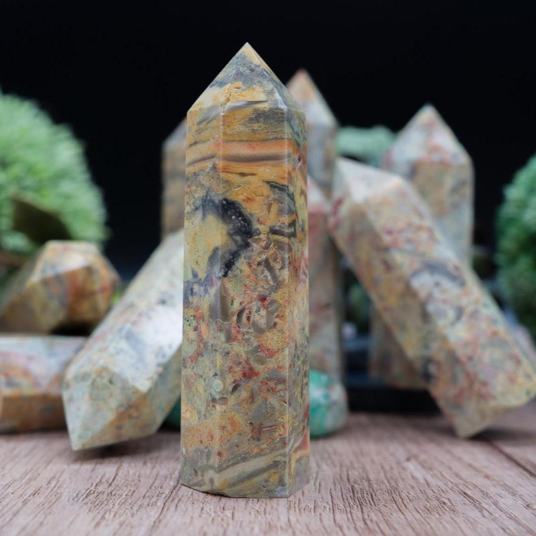 Crazy Lace Agate Crystal Tower Joyful Energy Protection Stone ...