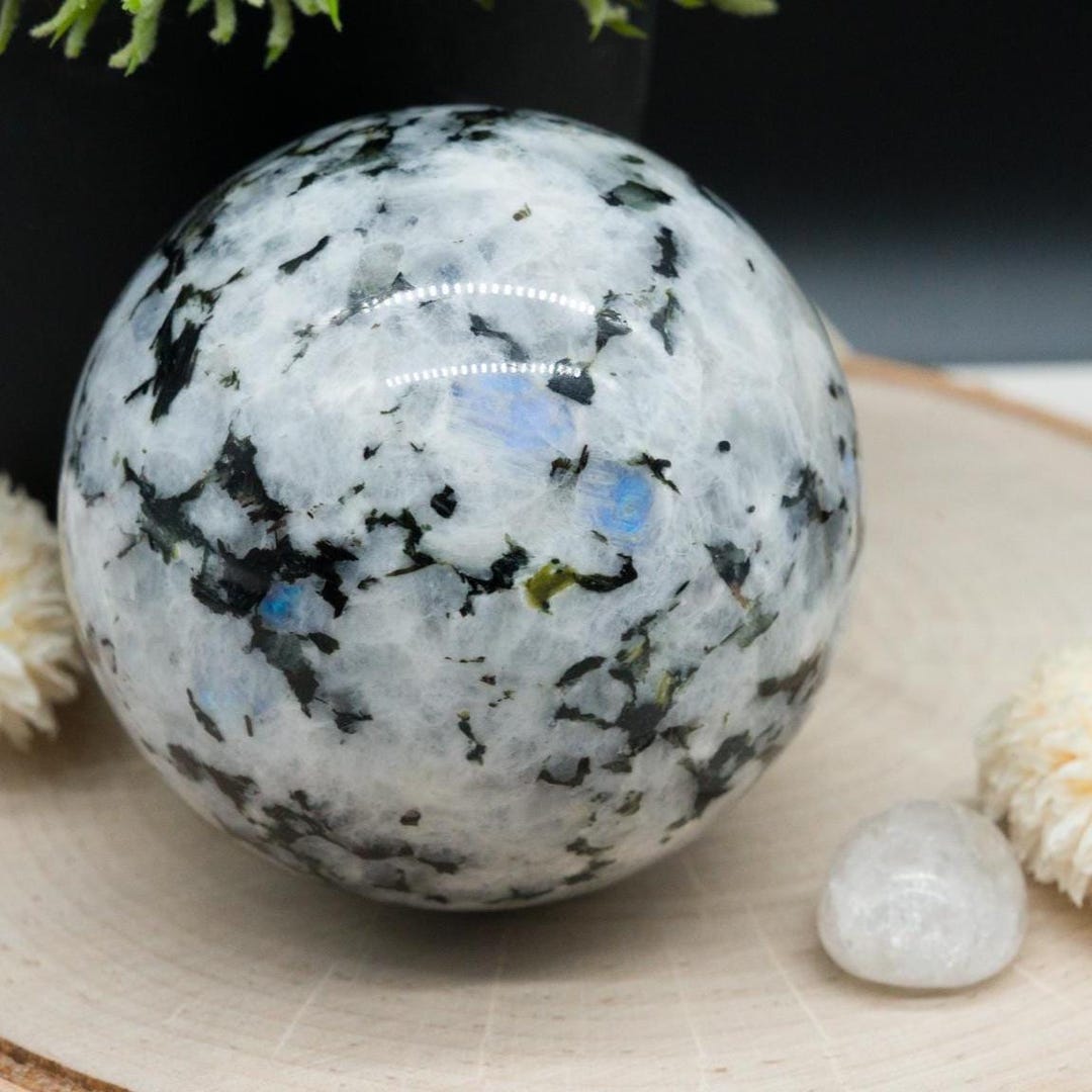 Blue Flash Moonstone Sphere Spiritual Healing Gemstone Protection ...