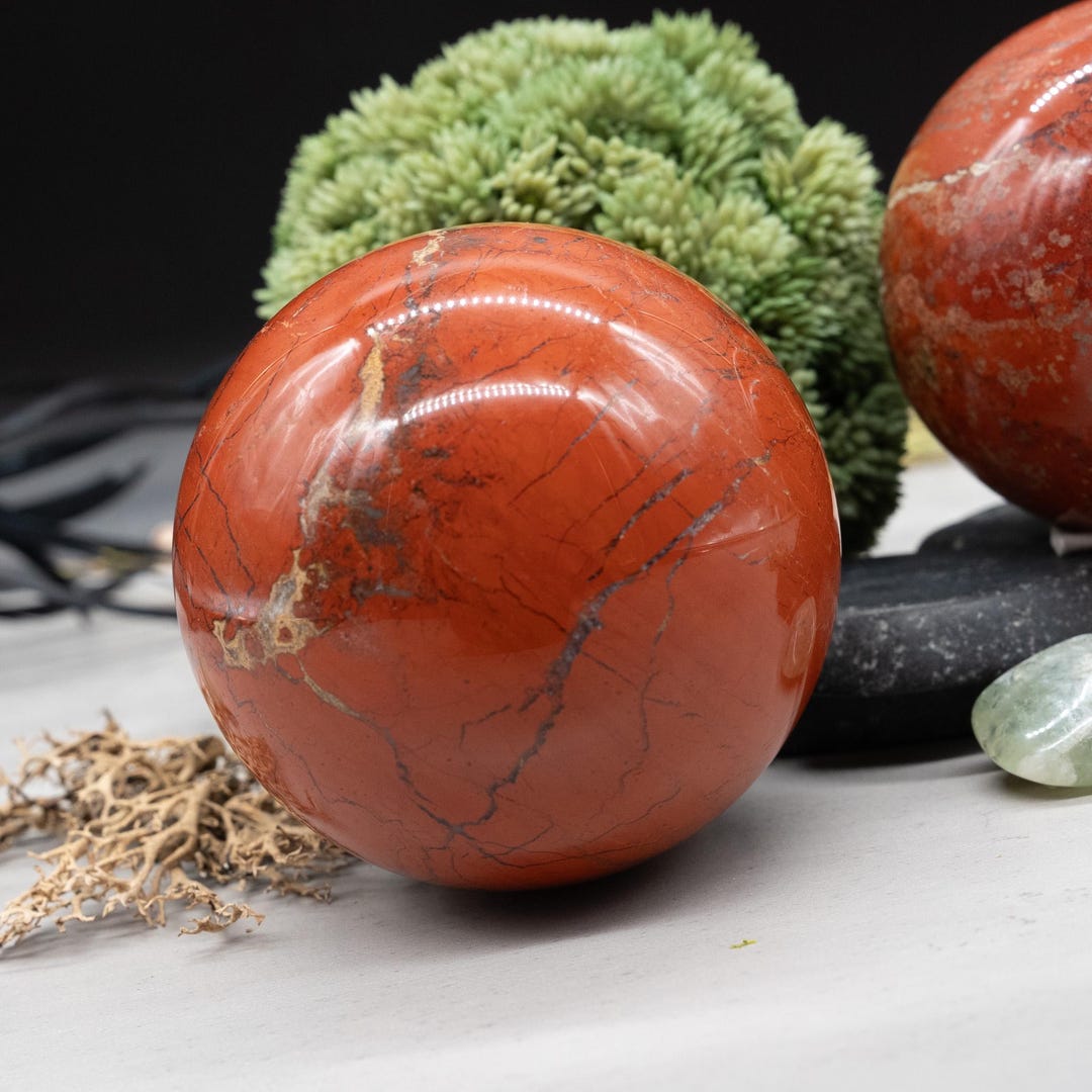 Natural Red Jasper Crystal Sphere Quartz Spiritual Healing Meditation ...