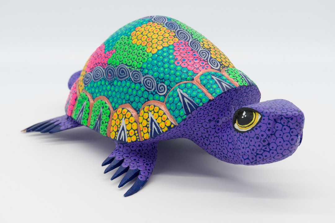 Turtle Alebrije Multicolor Hand Carved Oaxacan Wood Carving - Etsy