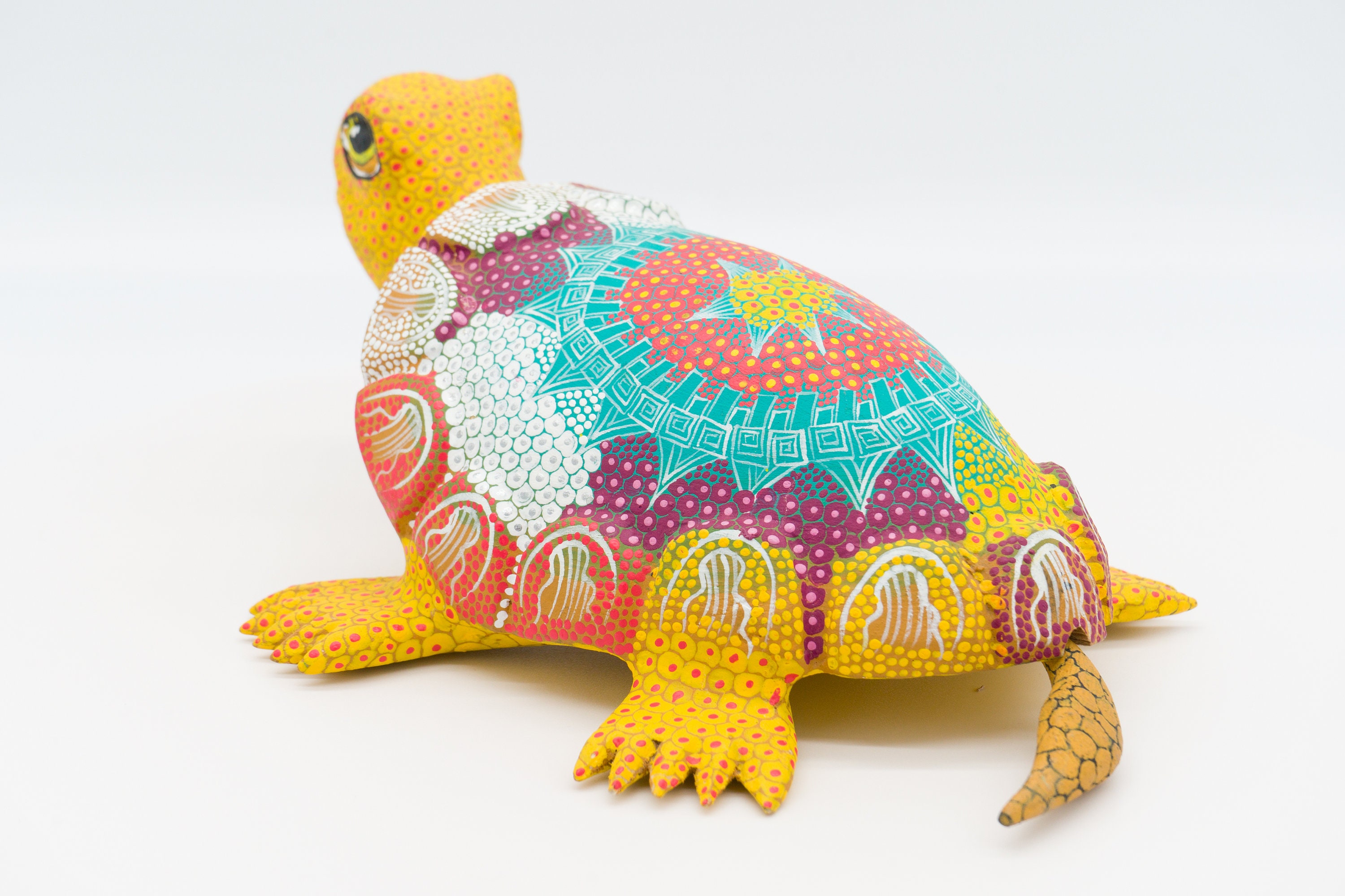 Turtle Alebrije Multicolor Handcarved Oaxacan Wood Sculpture Authentic ...