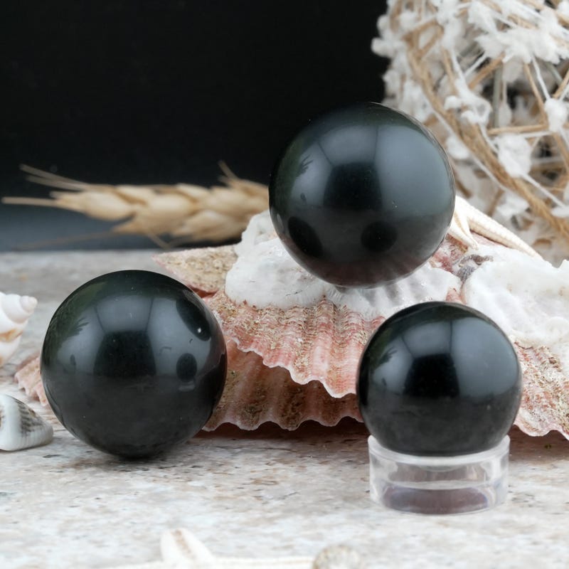 Obsidian Sphere - Etsy
