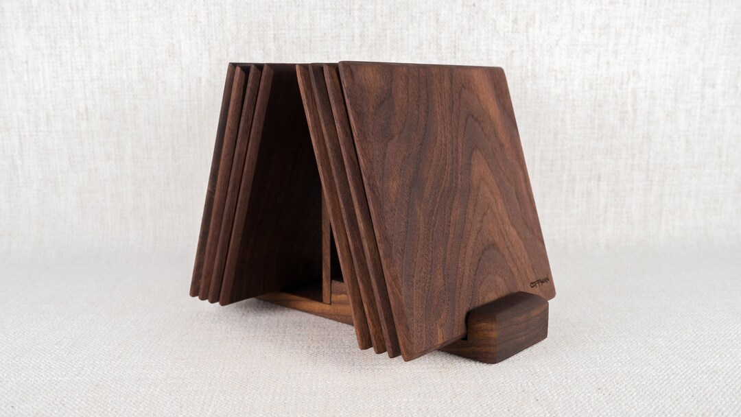 Personalized Set of 8 Extra Large 5 Inch Solid Walnut Coasters With ...