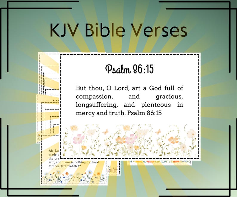 24 KJV Bible Verse Scripture Cards, Printable Inspiration (digital ...