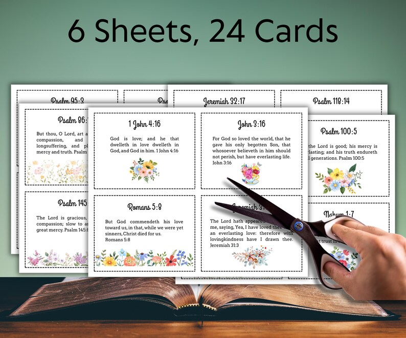 KJV Bible Verse Scripture Cards, 24 Printable Scriptures for Women ...