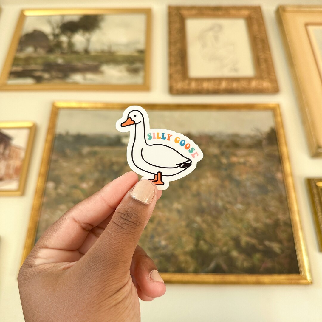 Silly Goose Sticker, Silly Goose Club, Cute Goose Sticker, Colorful ...