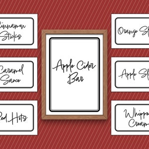 Apple Cider Bar Sign, Cider Labels, Fall Wedding Reception Decor ...