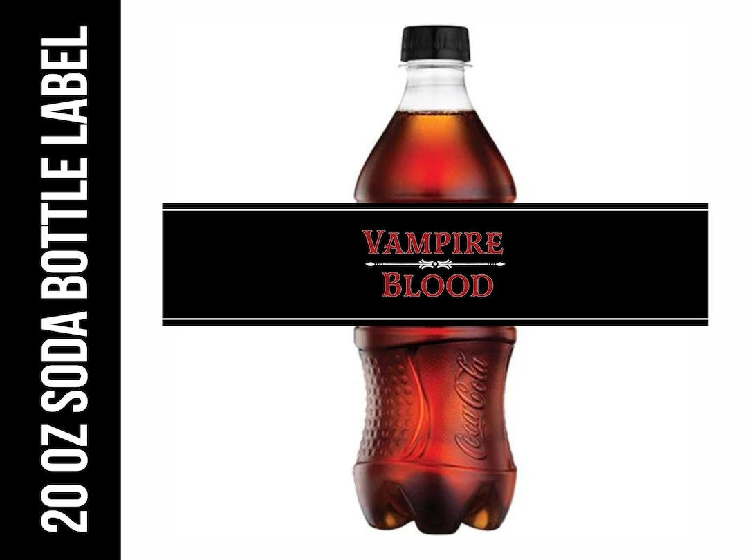 Vampire Blood Label, Halloween Soda Bottle Label, Printable Soda Label ...