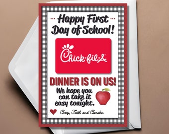 Back to School Teacher Gift Card Holder - Dinner on Us - Etsy