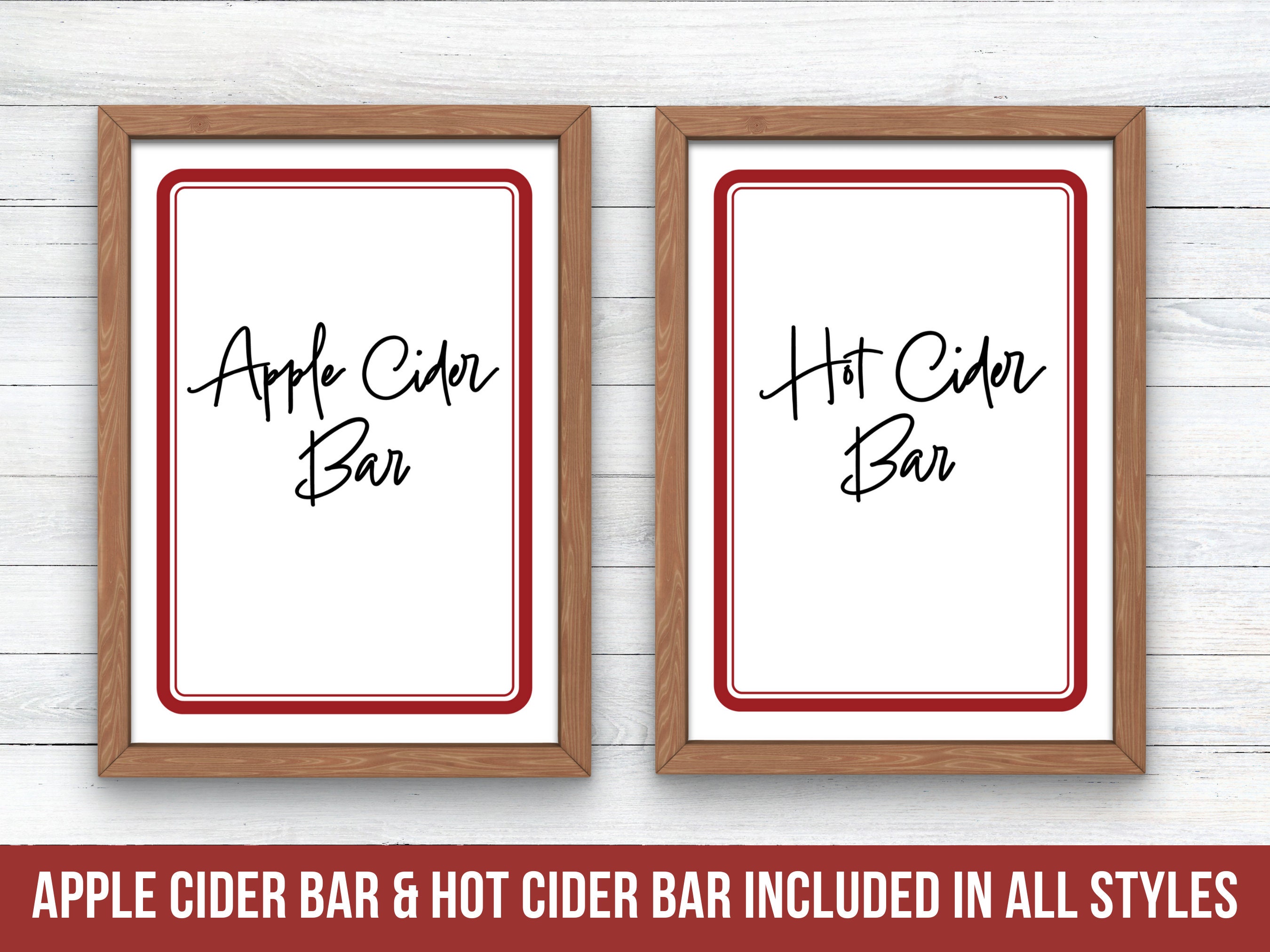 Apple Cider Bar Sign, Cider Labels, Fall Wedding Reception Decor ...