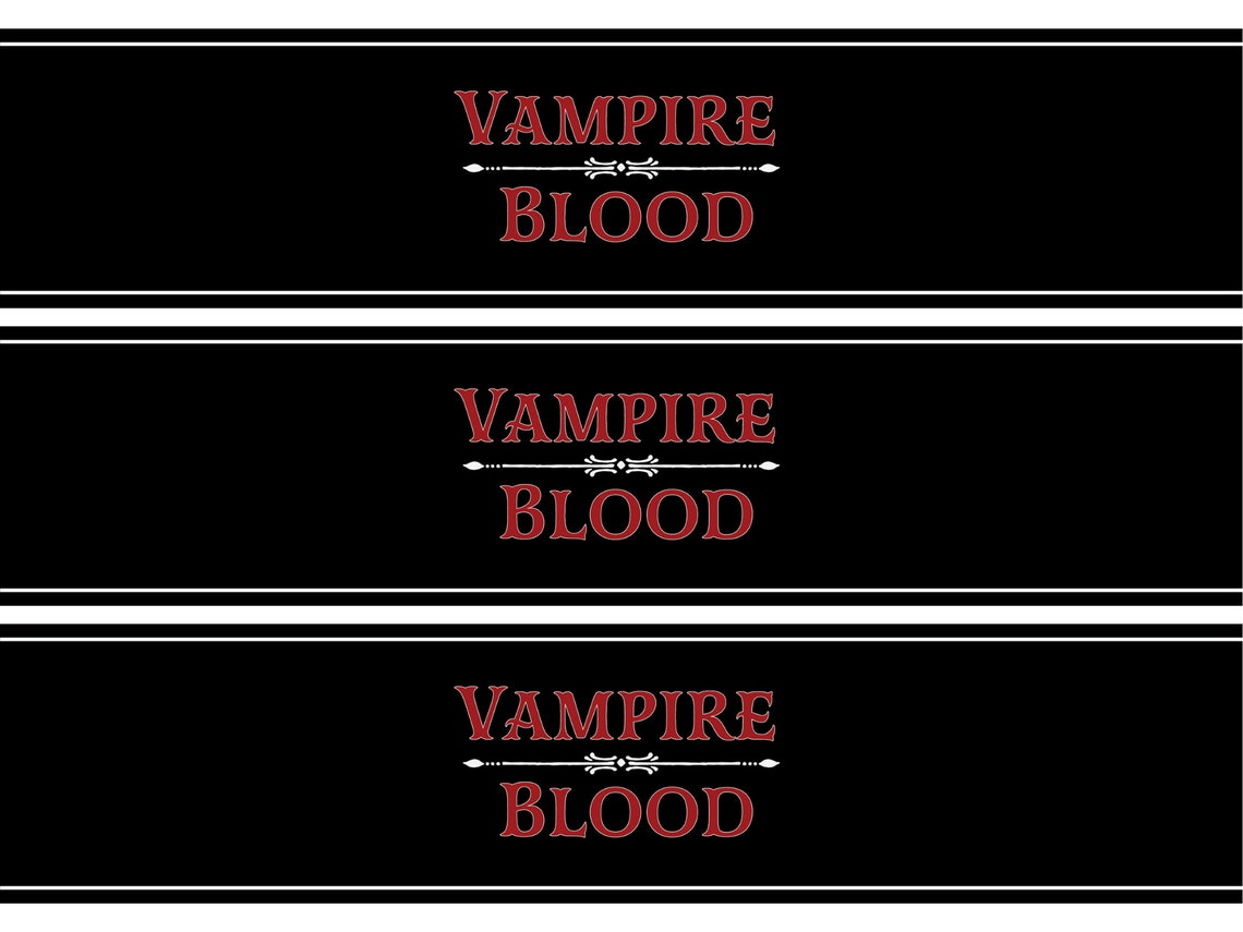 Vampire Blood Label, Halloween Soda Bottle Label, Printable Soda Label ...