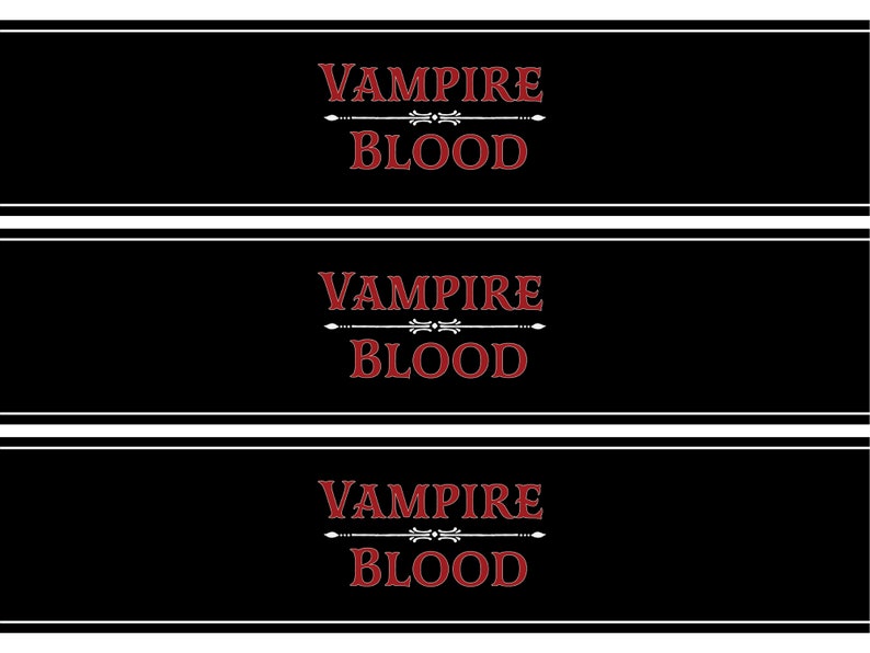 Vampire Blood Label, Halloween Soda Bottle Label, Printable Soda Label ...