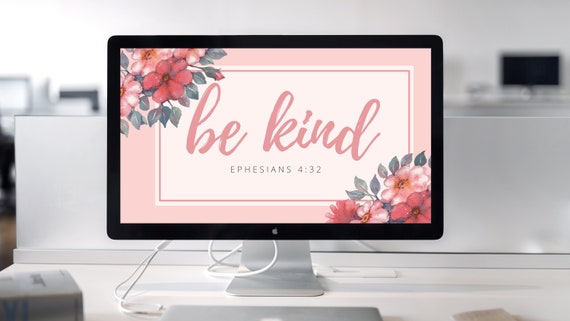 Be Kind Floral Desktop Wallpaper Desktop Wallpaper Desktop | Etsy