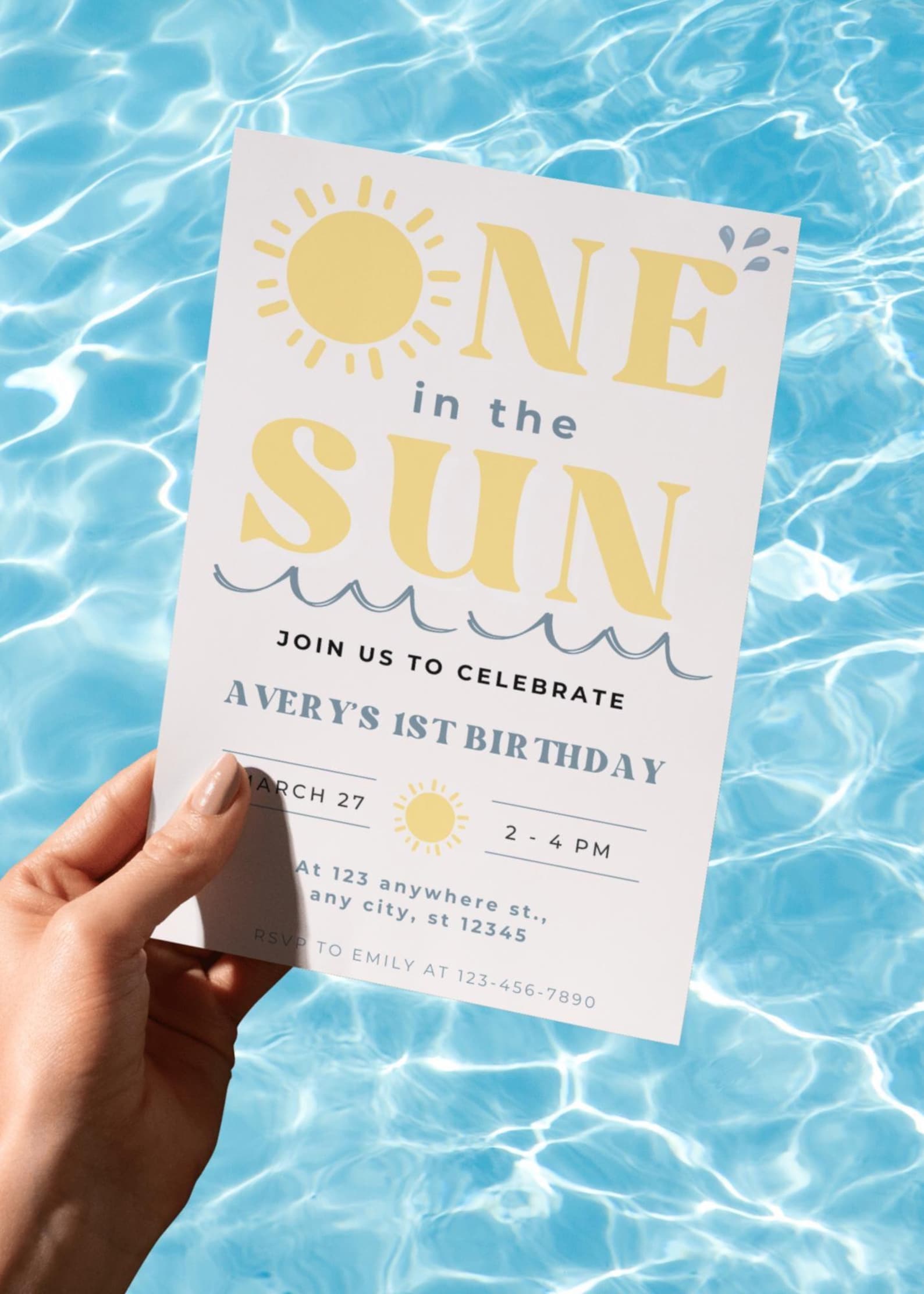 One in the Sun Invitation, 1 in the Sun Invite, One in the Sun Birthday ...