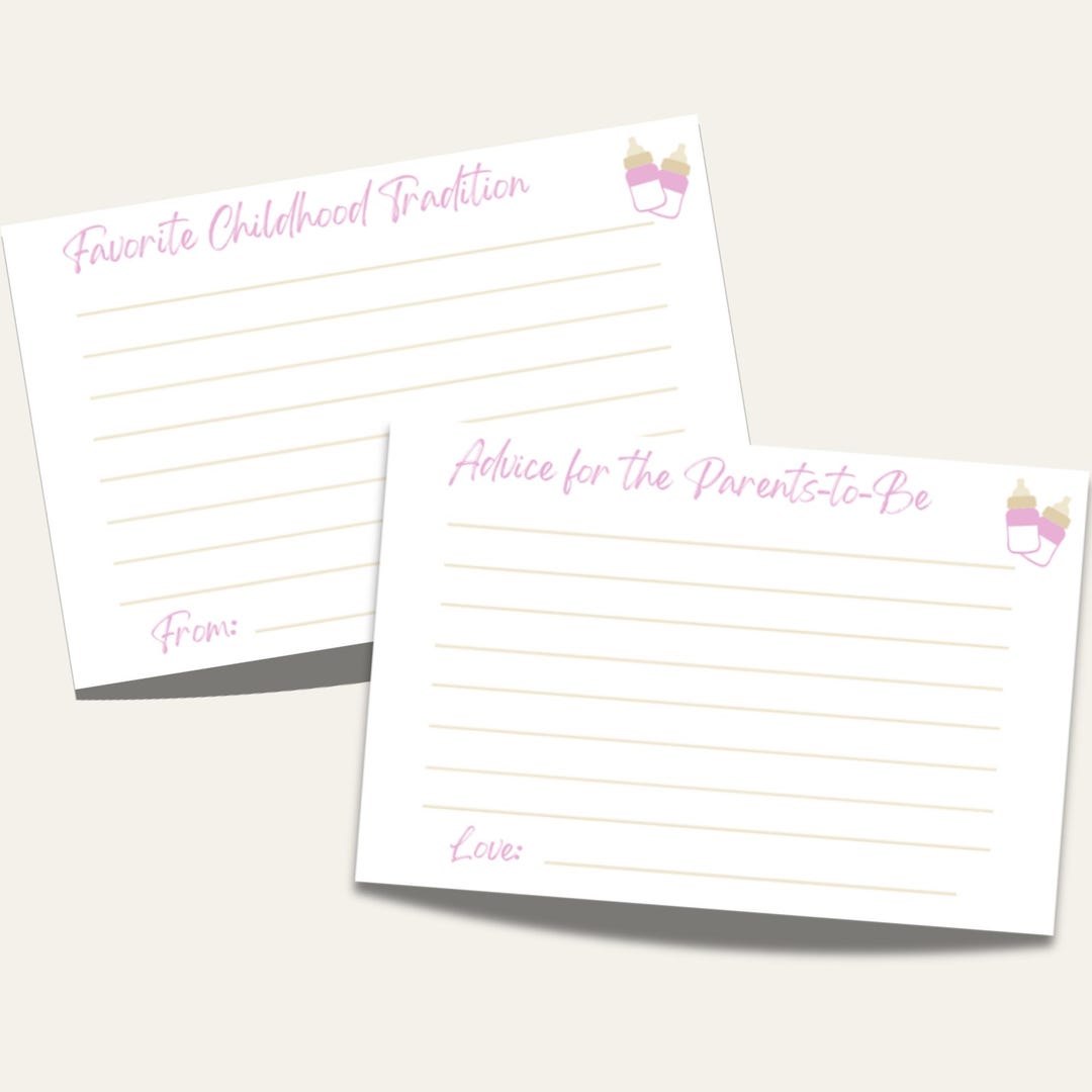 Baby Shower Games, Advice & Tradition Cards (digital Download) - Etsy