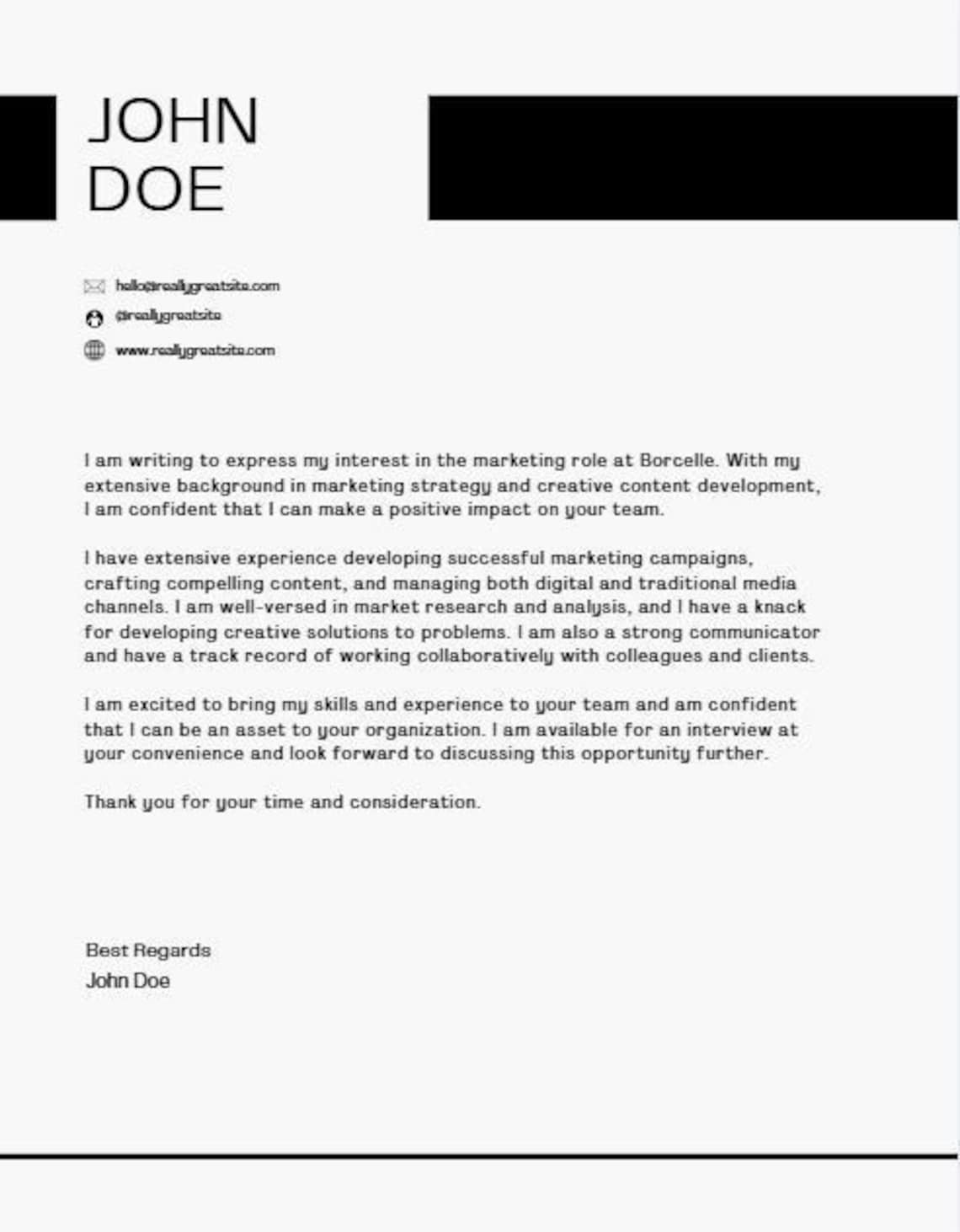 Professional Cover Letter Template • Editable in Canva • Instant ...
