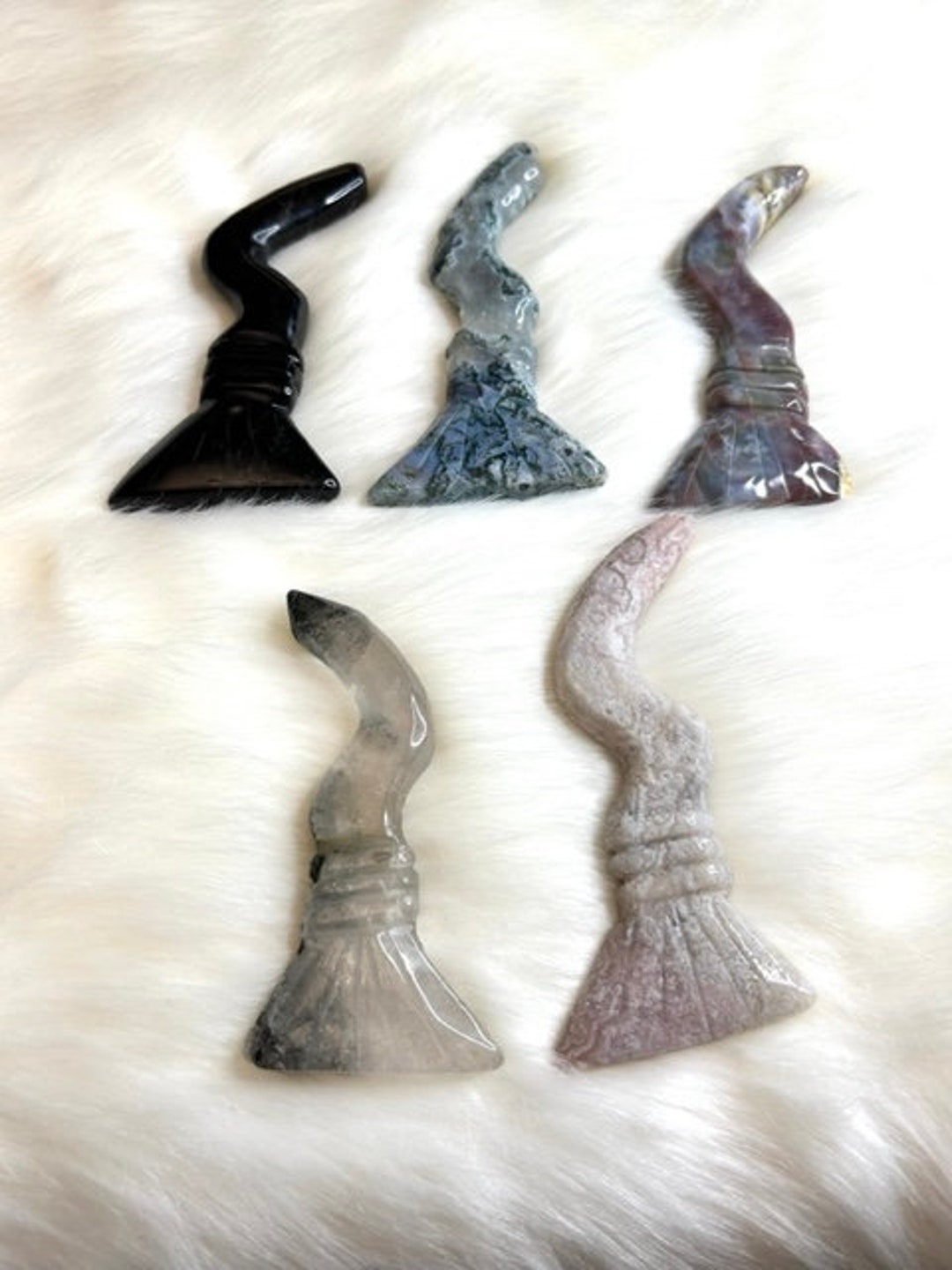 Witches Broom Crystal Carving Crystal Broomstick Halloween - Etsy