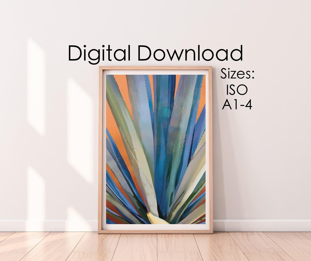 Agave Painting, DIGITAL DOWNLOAD, Desert Painting, Spanish Art, Agave ...