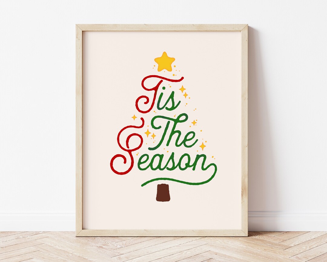 Tis the Season Christmas Printable - Cute Christmas Carol Lyrics Poster ...