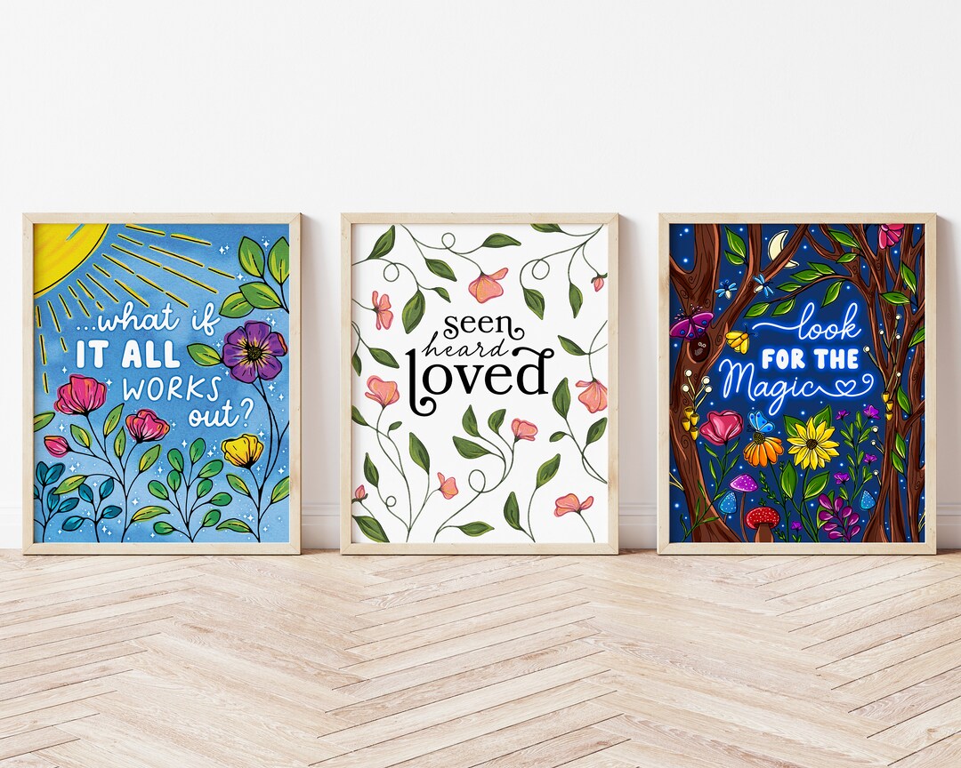 Set of 3 - Inspirational Quotes Digital Download - Self Love & Daily ...