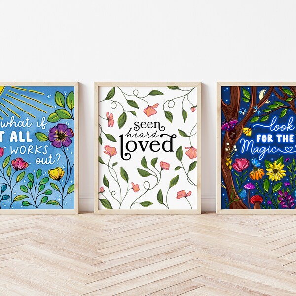 Positive Colorful Quotes Posters - Etsy