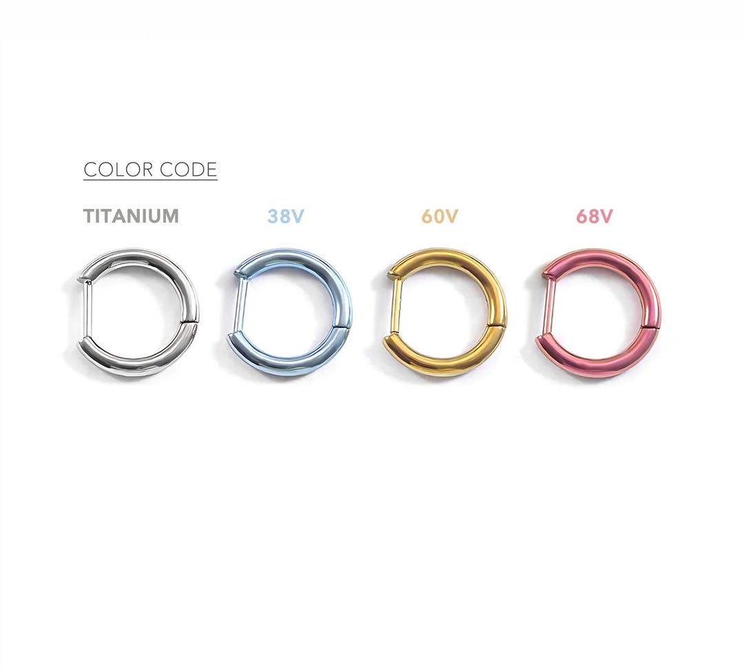 Hypoallergenic Titanium D-shaped Hoop Earrings Lightweight Non-tarnish ...