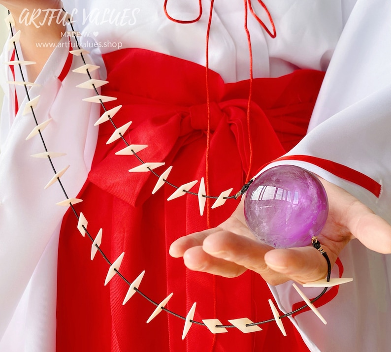 Shikon Jewel Amethyst Anime Cosplay Birthstone Necklace, Japan Kimono ...