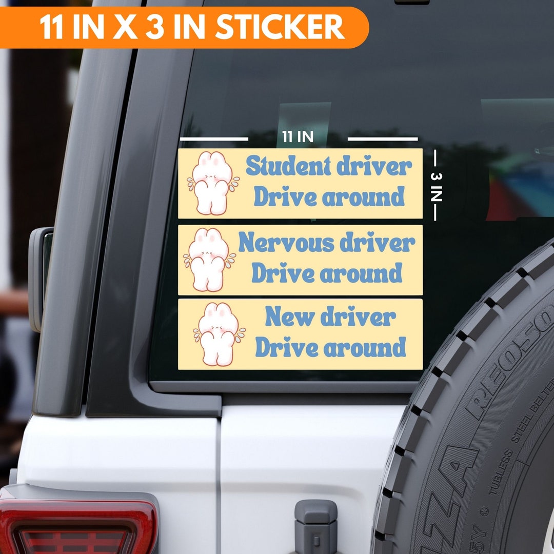 New Driver Sticker, Anxiety Bumper, Bad New Driver, Anxious Driver ...