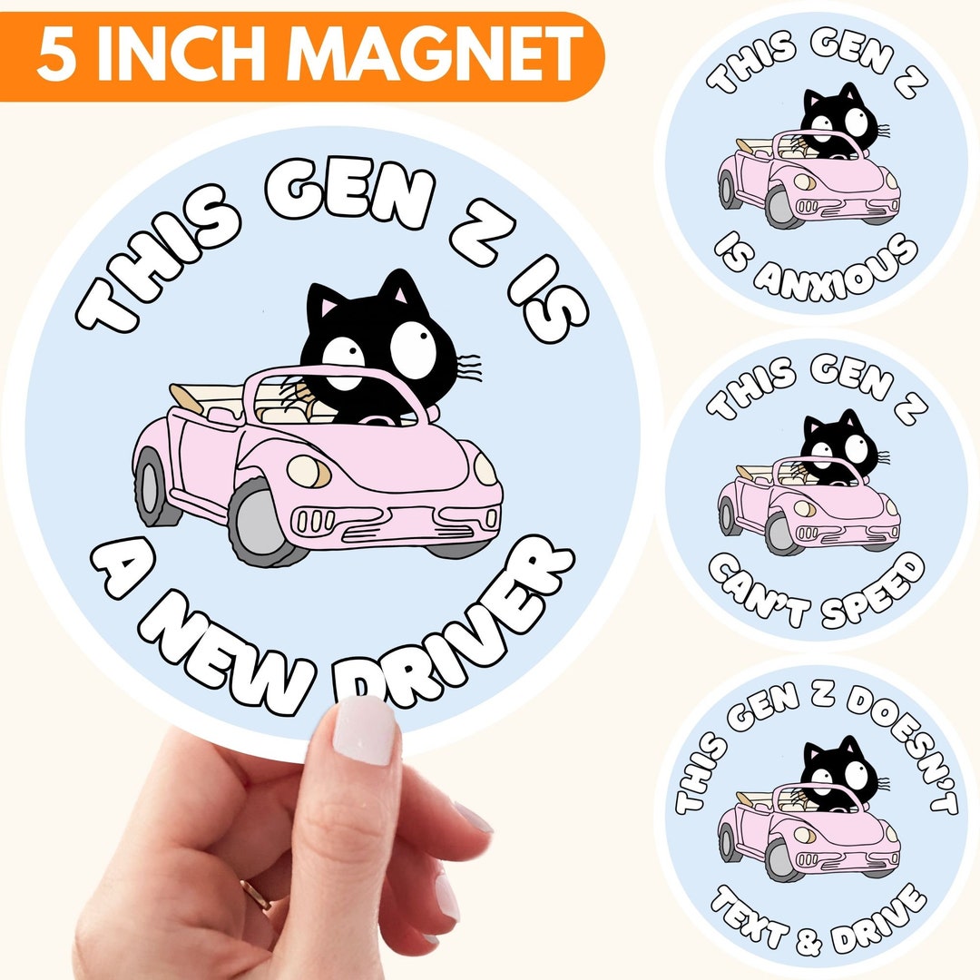Gen Z Cute Car Magnet, New Driver Gift,bad New Driver,16th Birthday ...