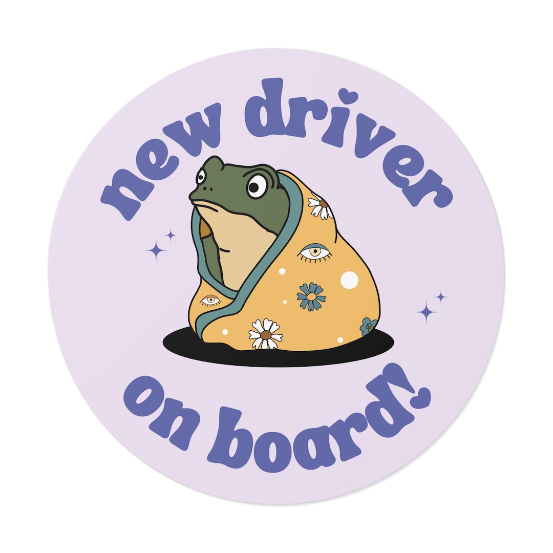 New Driver Magnet, Cute Frog Sticker, Cute Car Decor, New Driver Gift ...