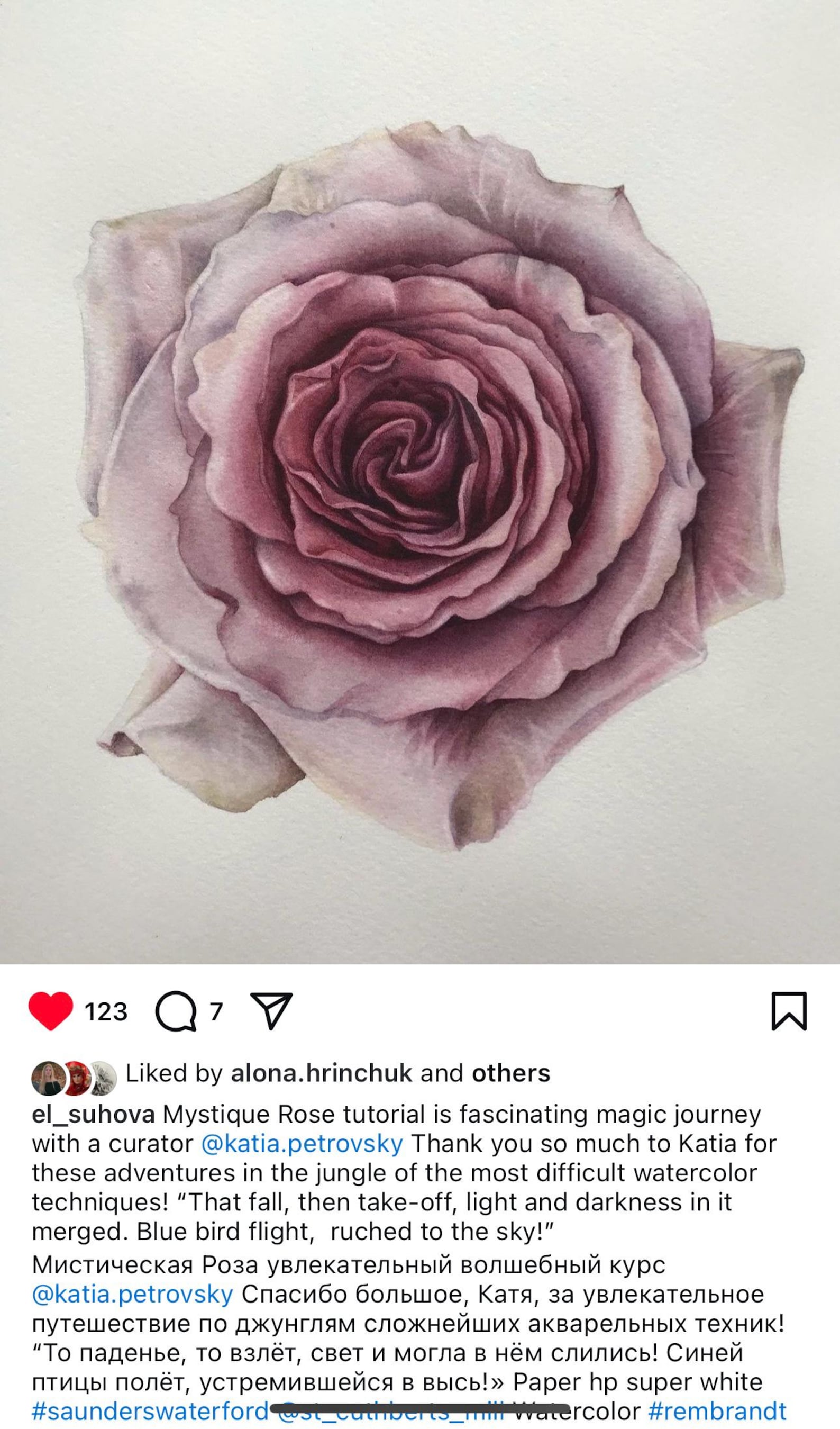 Rose Flower Watercolor Tutorial in English: Step-by-step Video Class ...