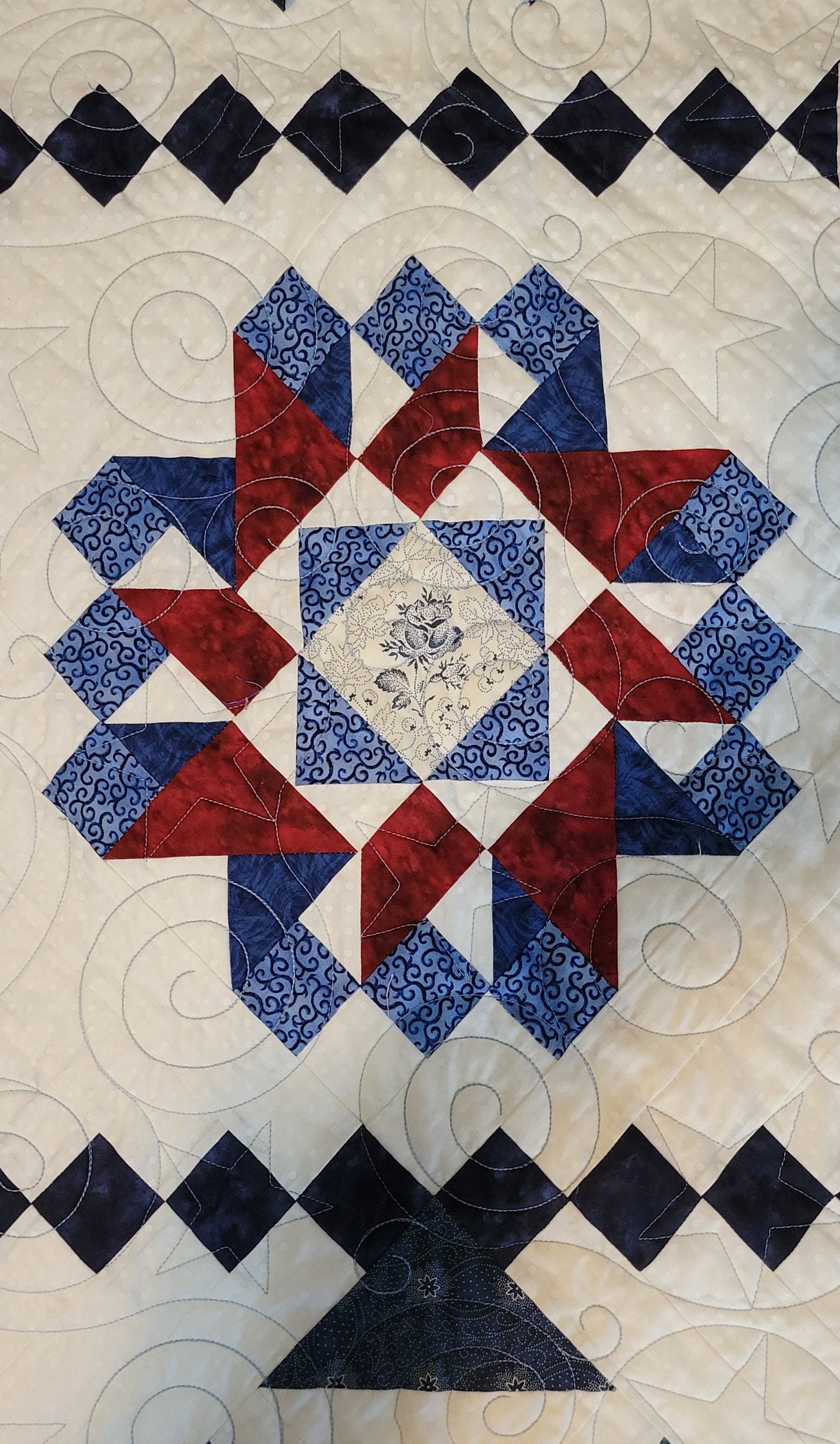 Red White and Blue Queen Quilt Handmade - Etsy