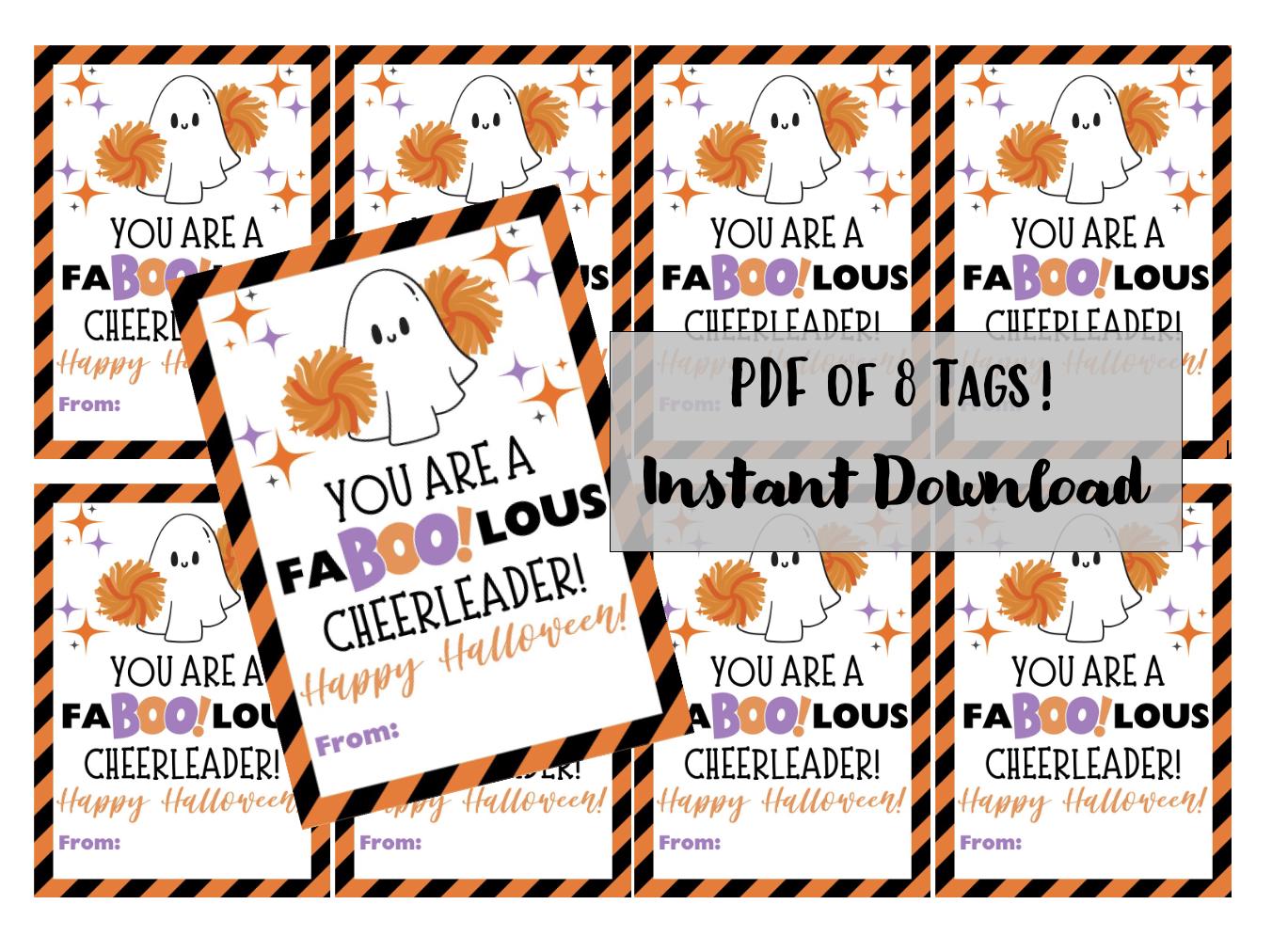 Cheerleader Halloween Printable Gift Tag - Etsy
