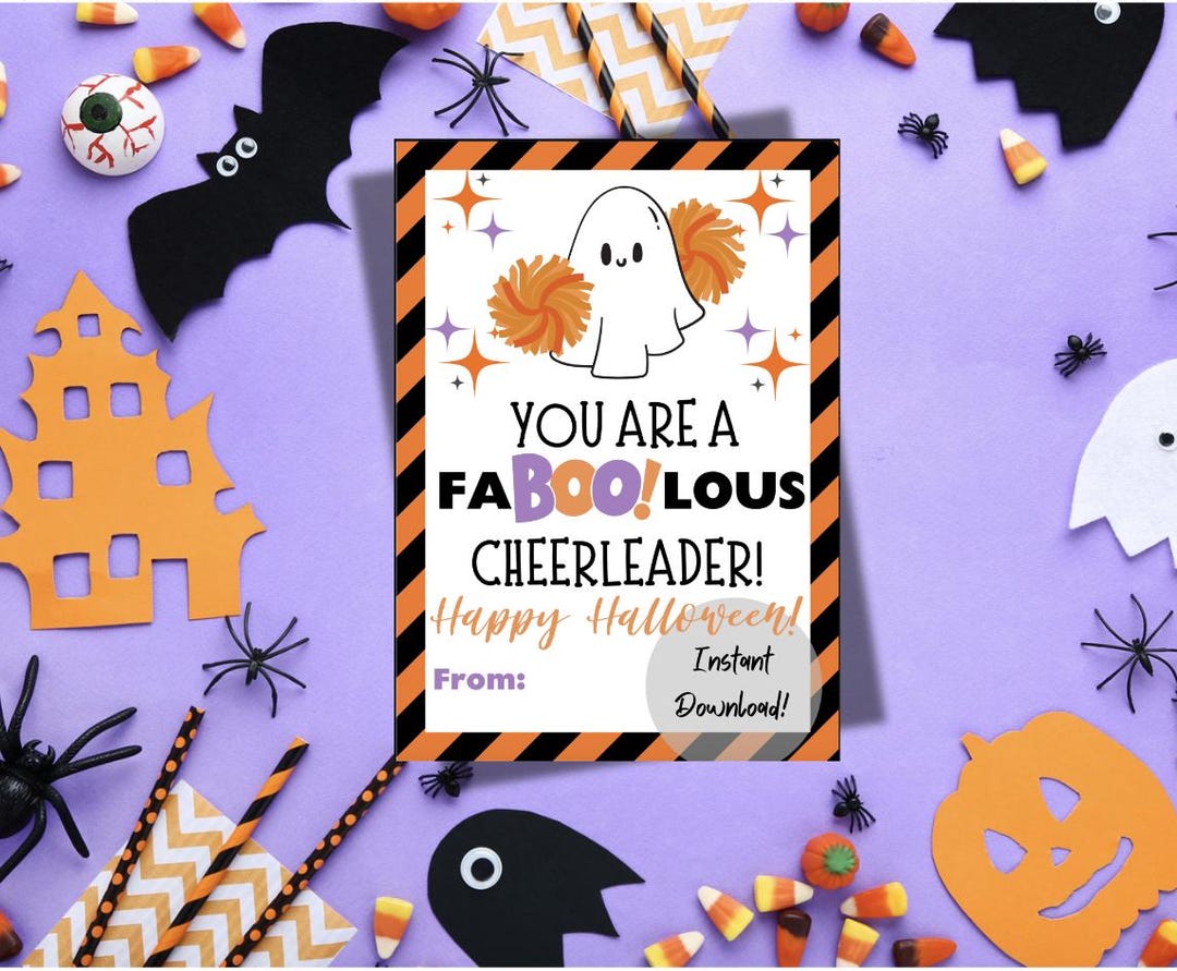 Cheerleader Halloween Printable Gift Tag - Etsy