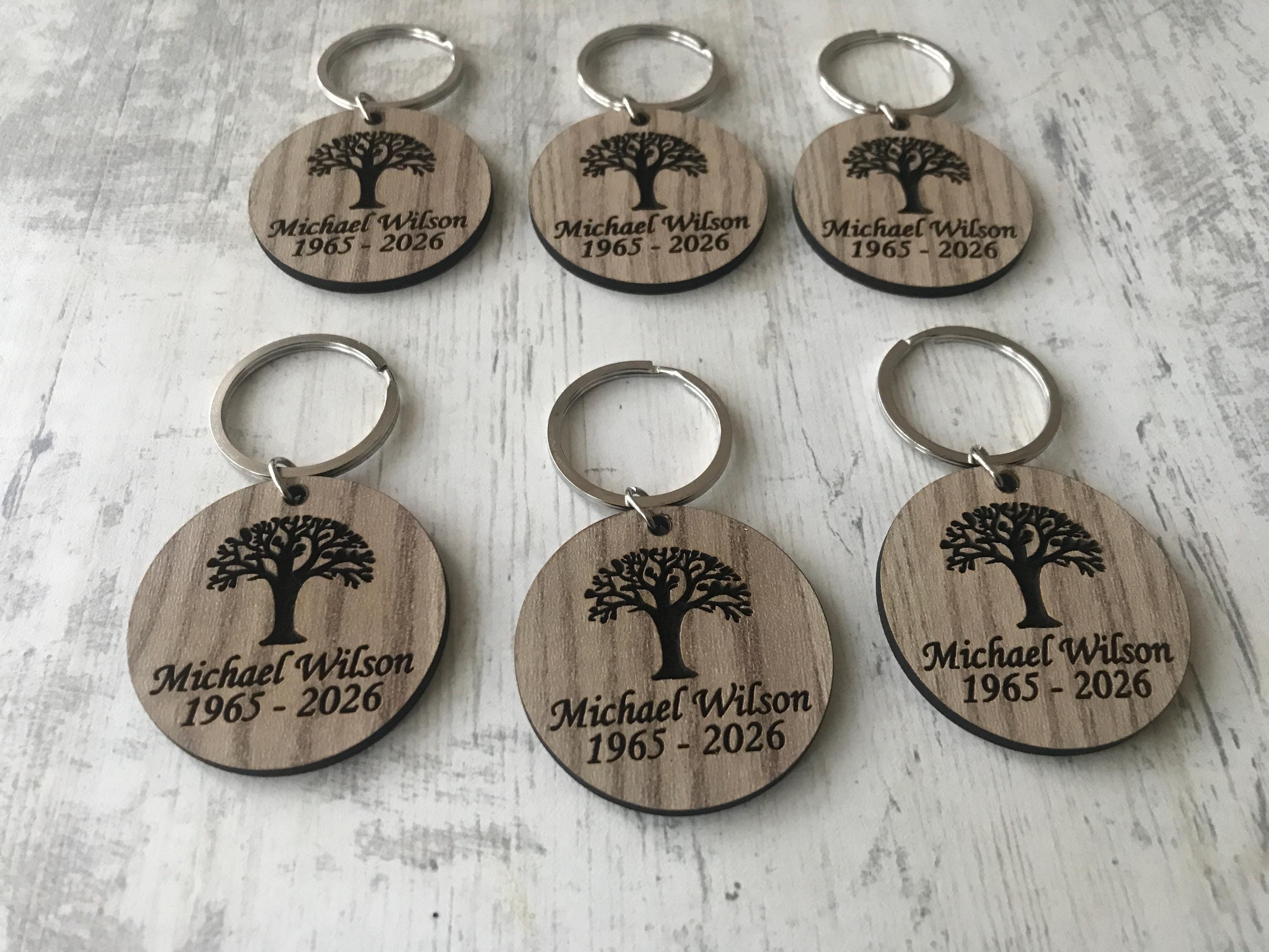 Bulk Funeral Guest Favors Personalized Tree of Life Memorial Keychains ...