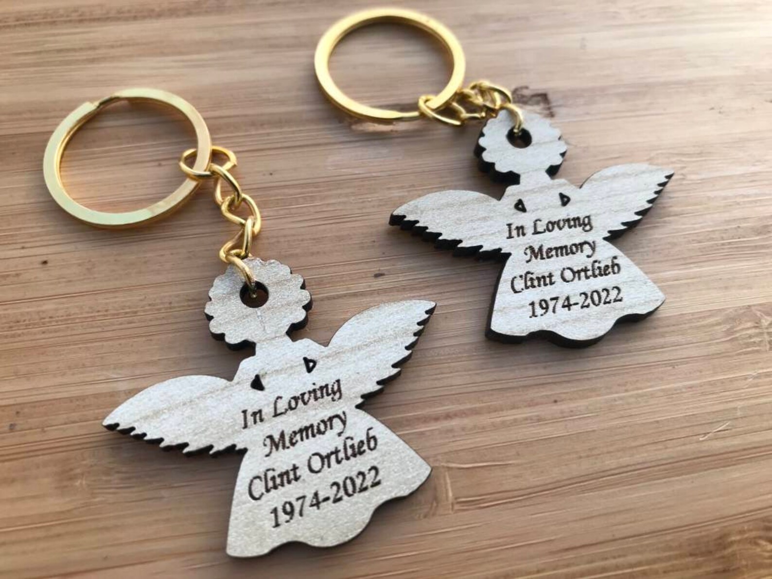 Angel Memory for Funeral Favors Personalized Keychain - Etsy