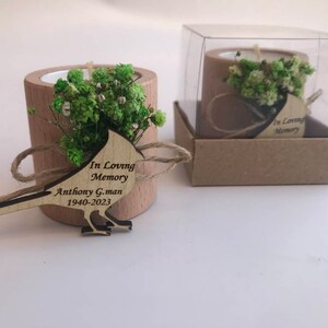 Personalized Cardinal Memorial Candle Favors, Celebration of Life, in ...