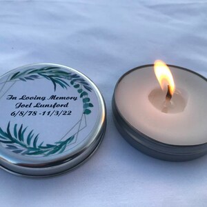 Personalized Memorial Candle Favors, in Loving Memory Soy Candle ...