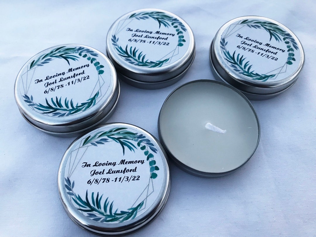 Personalized Memorial Candle Favors, in Loving Memory Soy Candle ...