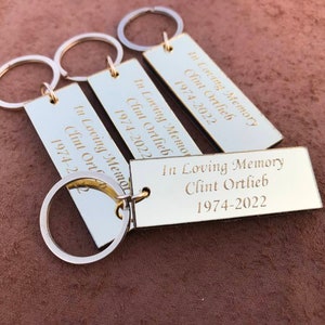 Bulk Funeral Favors Custom Personalized Bullion Keychain Celebration of ...