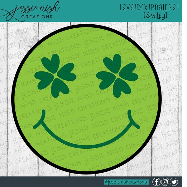 Shamrock Smiley Face - Etsy